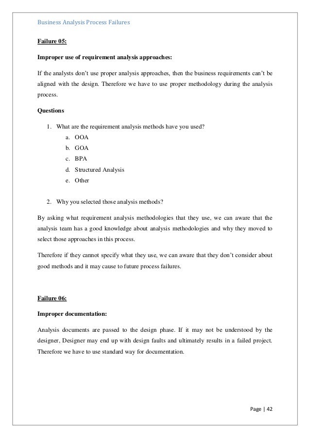 A Questionnaire for Identify Failures in Business Analysis Phase of E…