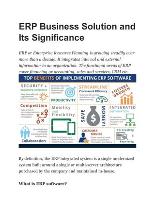 ERP business solution and its significance | PDF