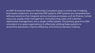 ERP Consultant | PDF