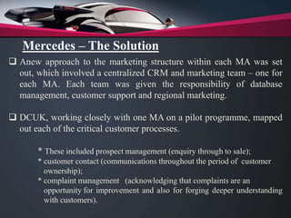 Customer Relationship Management - Case Study [Mercedes Benz] | PPTX