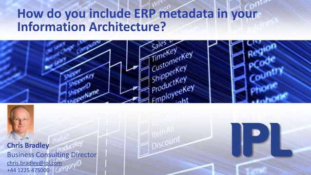Incorporating ERP metadata in your data models | PPT