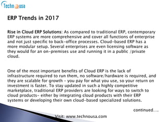 Erp – facts, statistics, and trends in 2017 | PPT