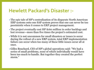 ERP Implementation Failure with example of Hershey and HP | PPT