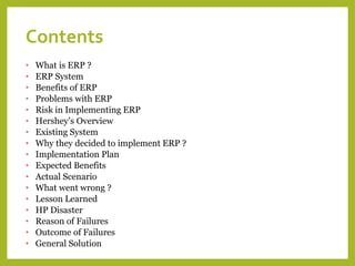 ERP Implementation Failure with example of Hershey and HP | PPT
