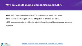 ERP For Manufacturing | PPT