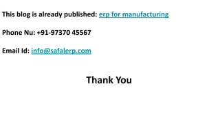 ERP for Manufacturing: A Comprehensive Guide to Optimising Processes | PDF