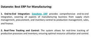 ERP for Manufacturing: A Comprehensive Guide to Optimising Processes | PDF