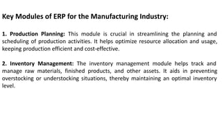 ERP for Manufacturing: A Comprehensive Guide to Optimising Processes | PDF