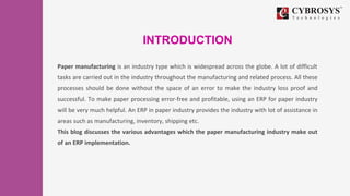Erp for paper industry | PDF