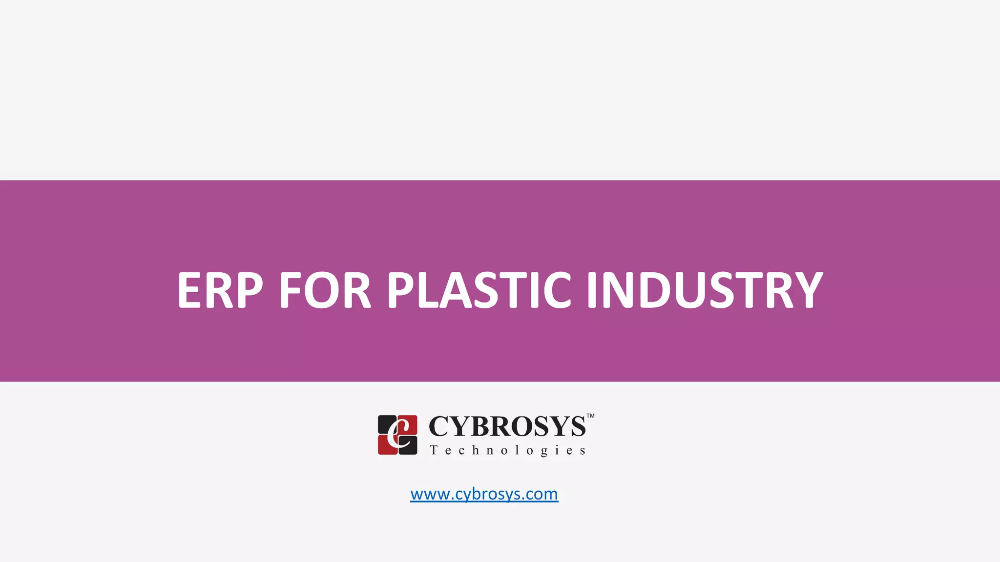 Erp for plastic industry | PDF