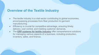 ERP Software For Textile Industry | iTrobes | PDF