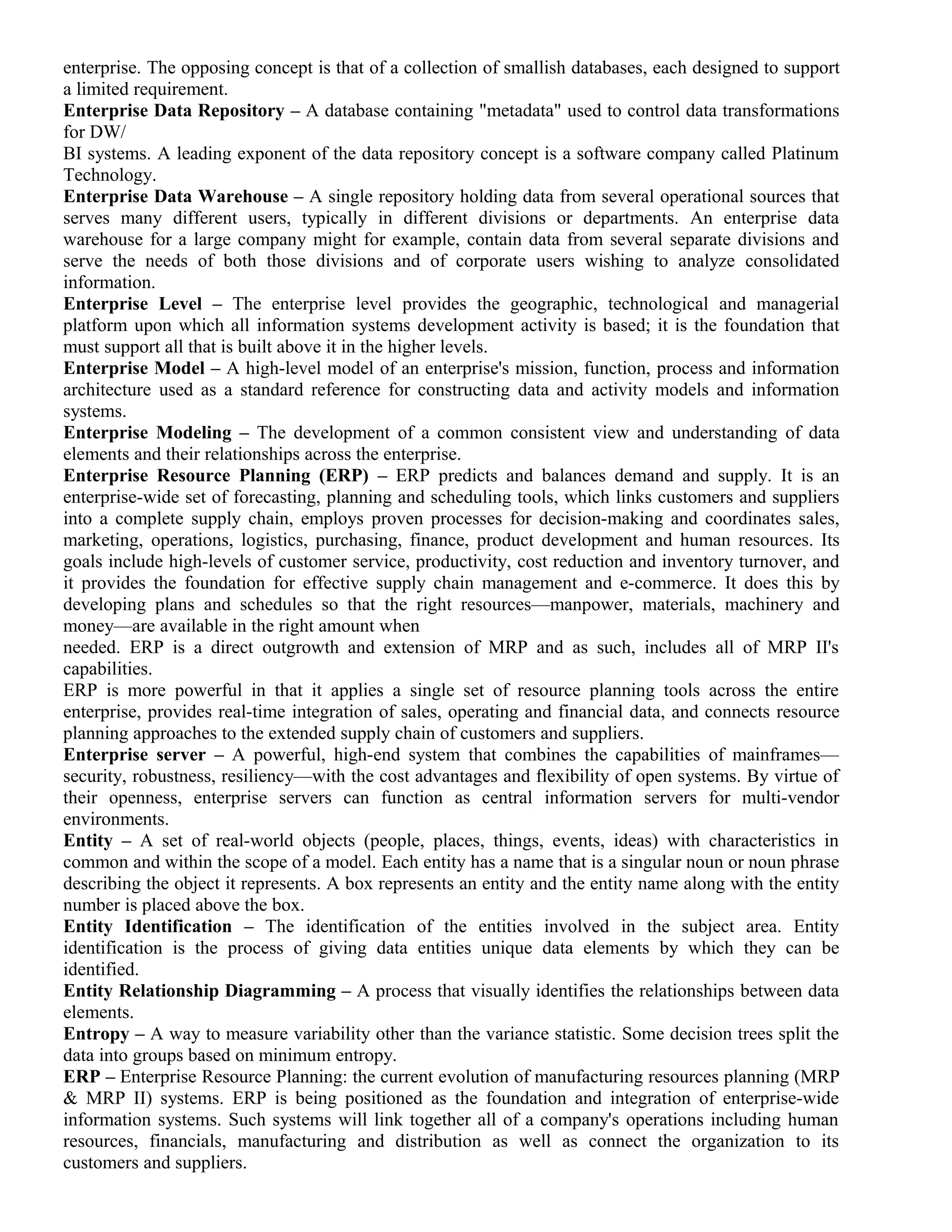 Erp glossary appendixe | PPT