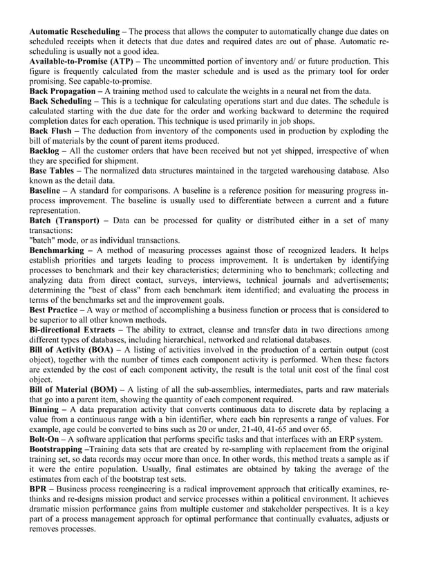 Erp glossary appendixe | PPT