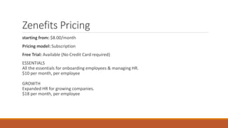 ZENEFITS Enterprise Resource Planning | PPTX