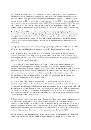 Erp implementation successful steps | PDF