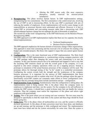 Erp implementation as a project | PDF