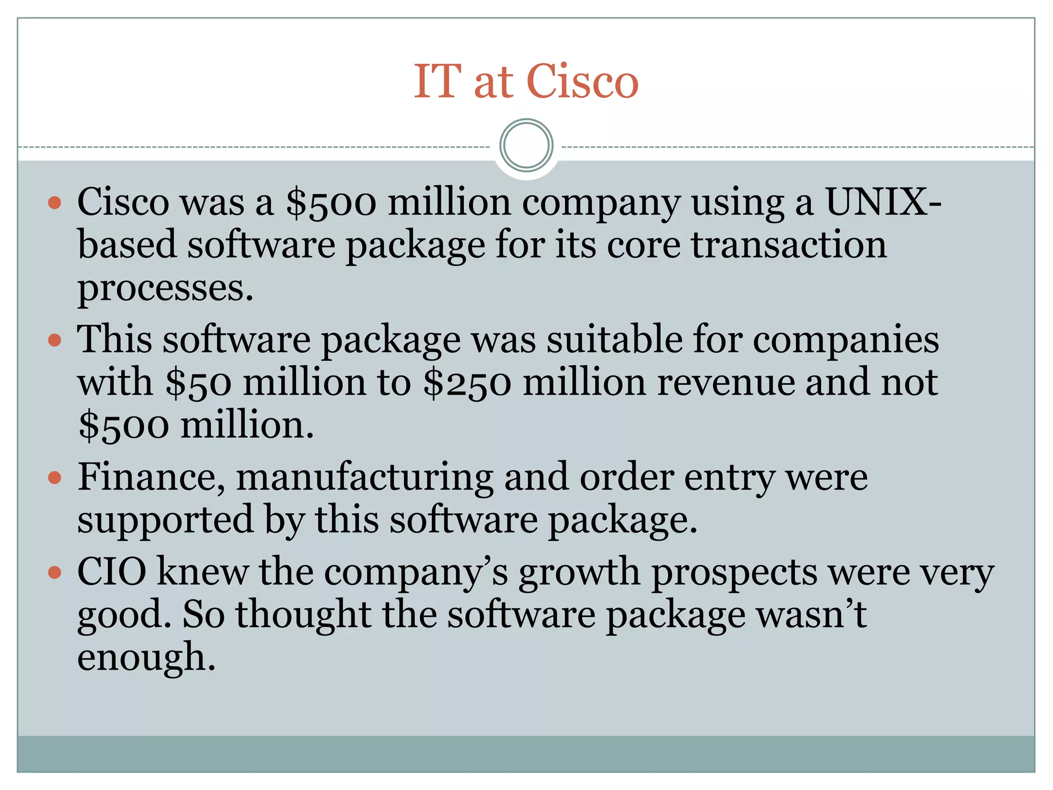 ERP Implementation at Cisco | PPTX