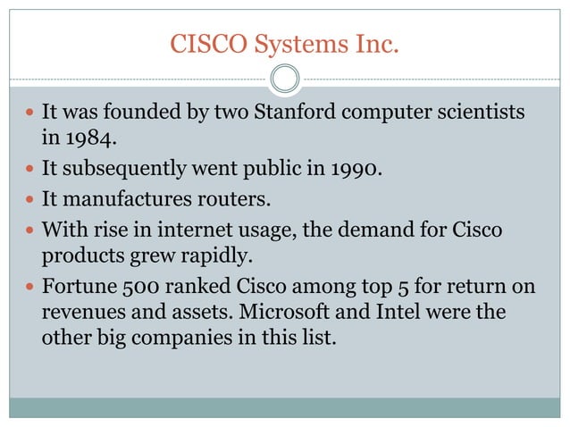 ERP Implementation at Cisco | PPTX | Computing | Technology & Computing