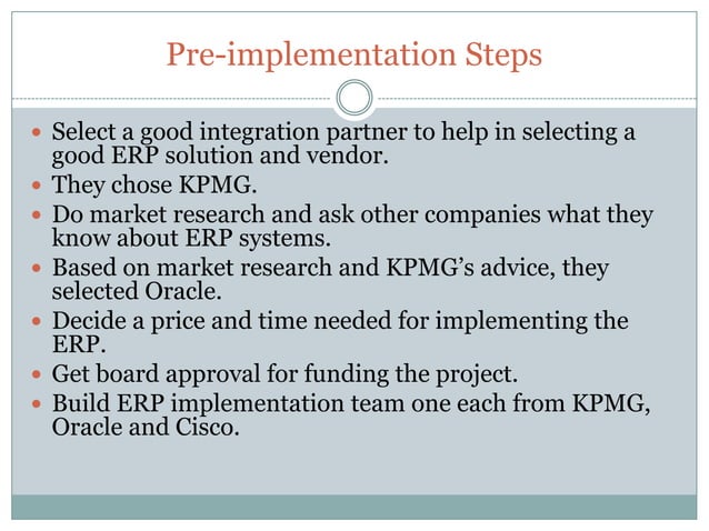 ERP Implementation at Cisco | PPTX | Computing | Technology & Computing