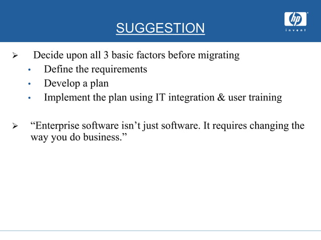 Erp implementation failuer at hp | PPTX