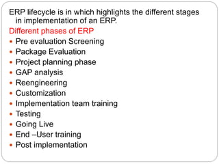 Erp implementation life cycle | PPTX