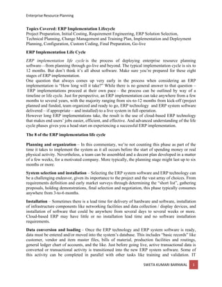 Erp implementation lifecycle | PDF