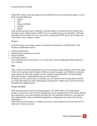 Erp implementation lifecycle | PDF