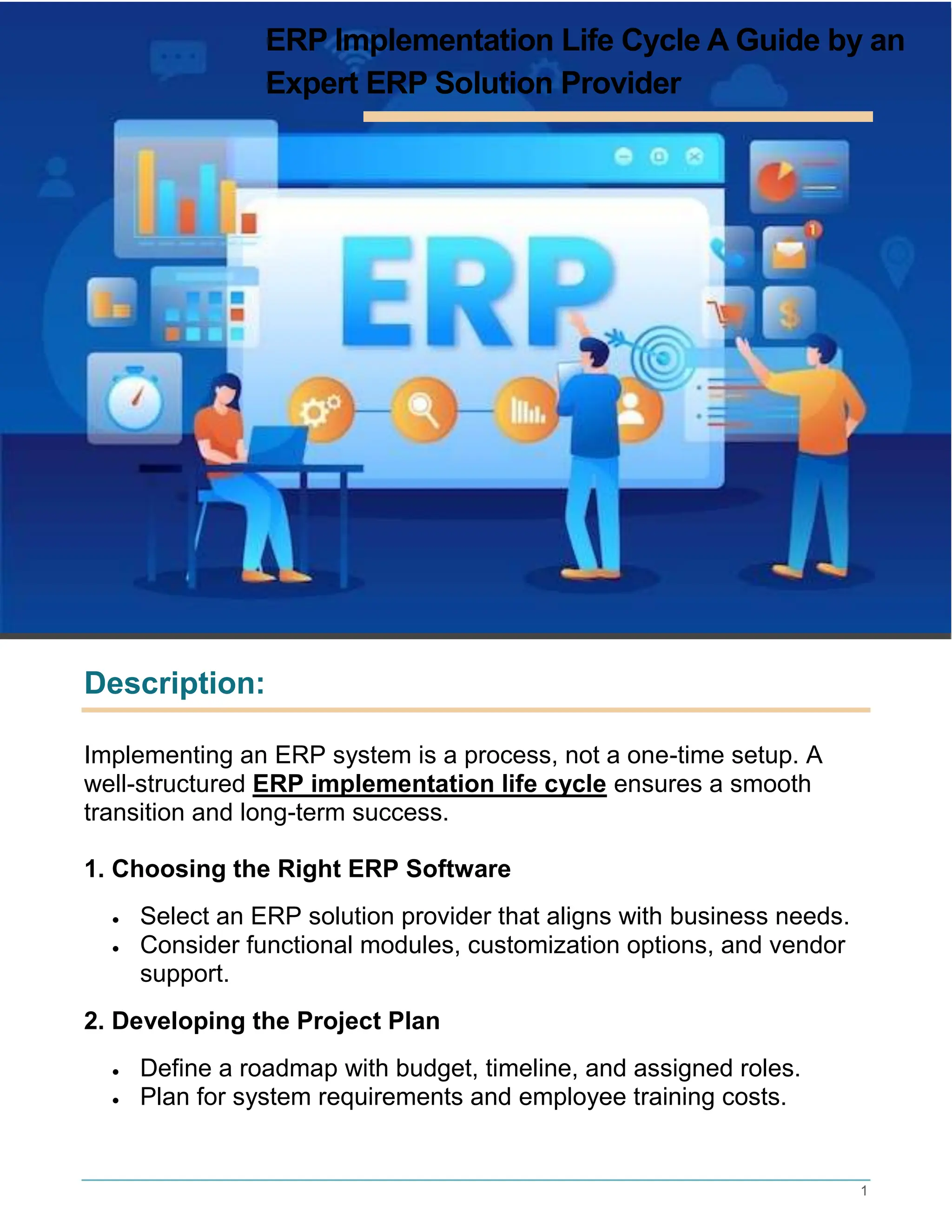 ERP Implementation Life Cycle: A Guide by an Expert ERP Solution Provider | PDF