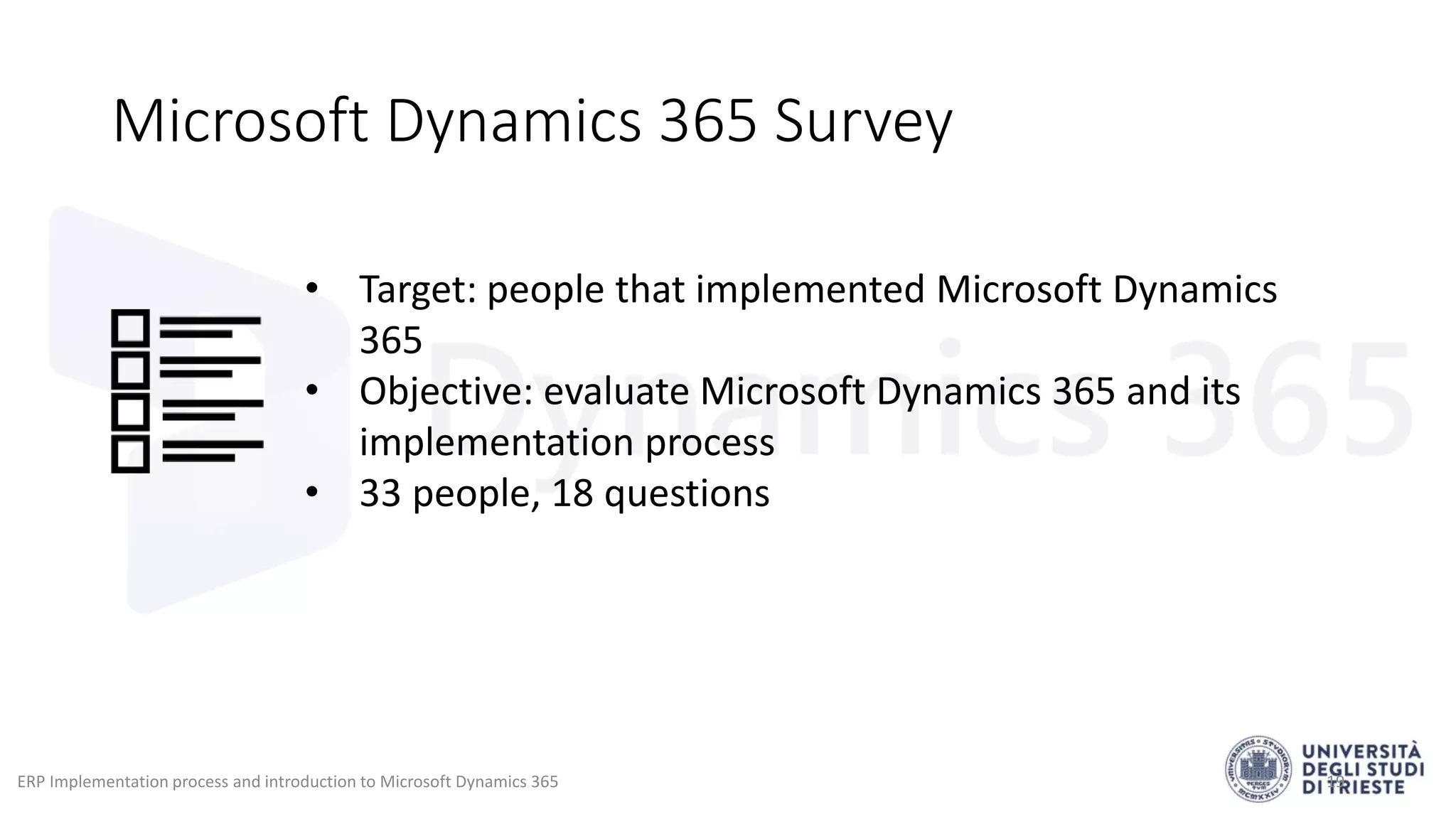 Erp implementation process and introduction to dynamics 365 | PPT