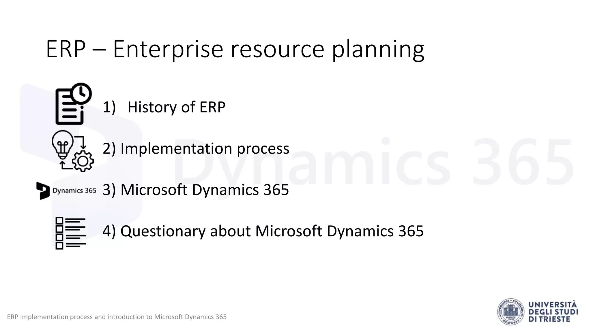 Erp implementation process and introduction to dynamics 365 | PPT