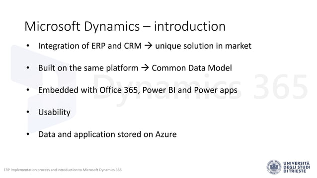Erp implementation process and introduction to dynamics 365 | PPT