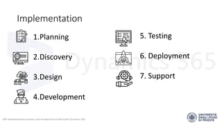 Erp implementation process and introduction to dynamics 365 | PPTX