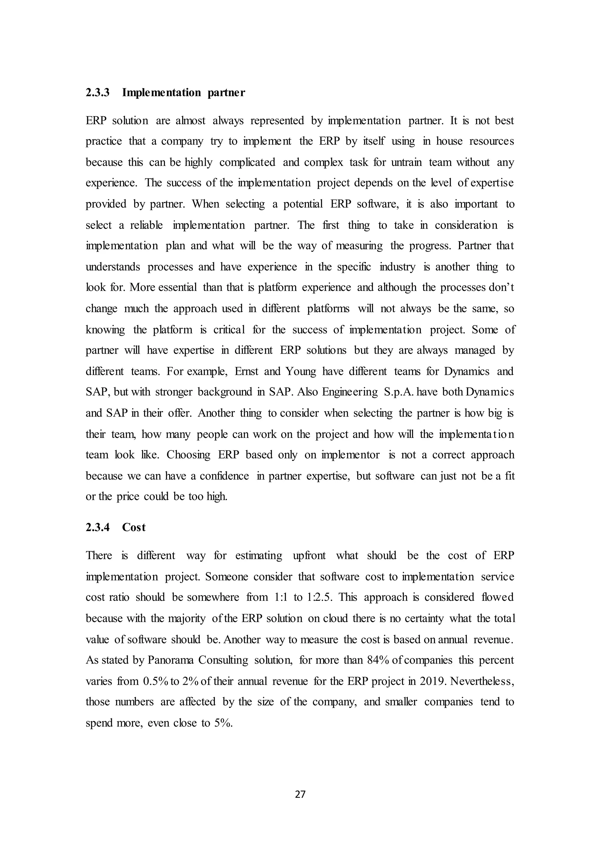 Erp implementation process and introduction to dynamics 365 | DOCX