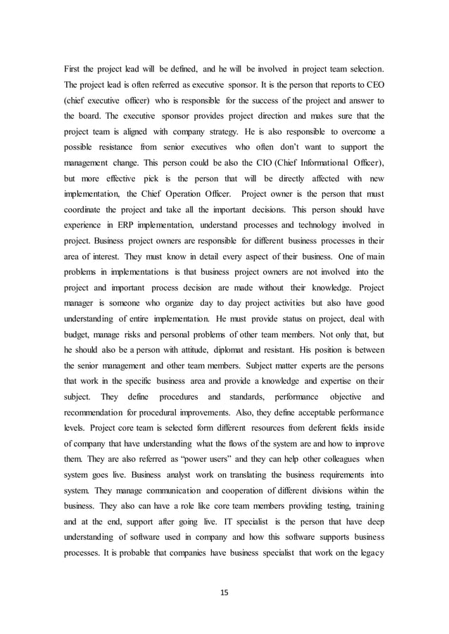 Erp implementation process and introduction to dynamics 365 | DOCX