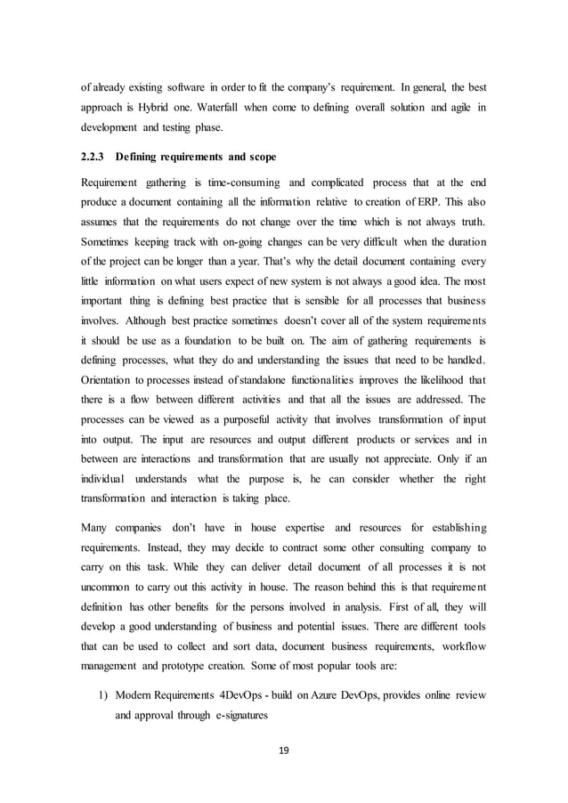 Erp implementation process and introduction to dynamics 365 | DOCX