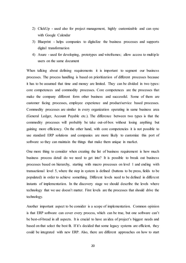 Erp implementation process and introduction to dynamics 365 | DOCX