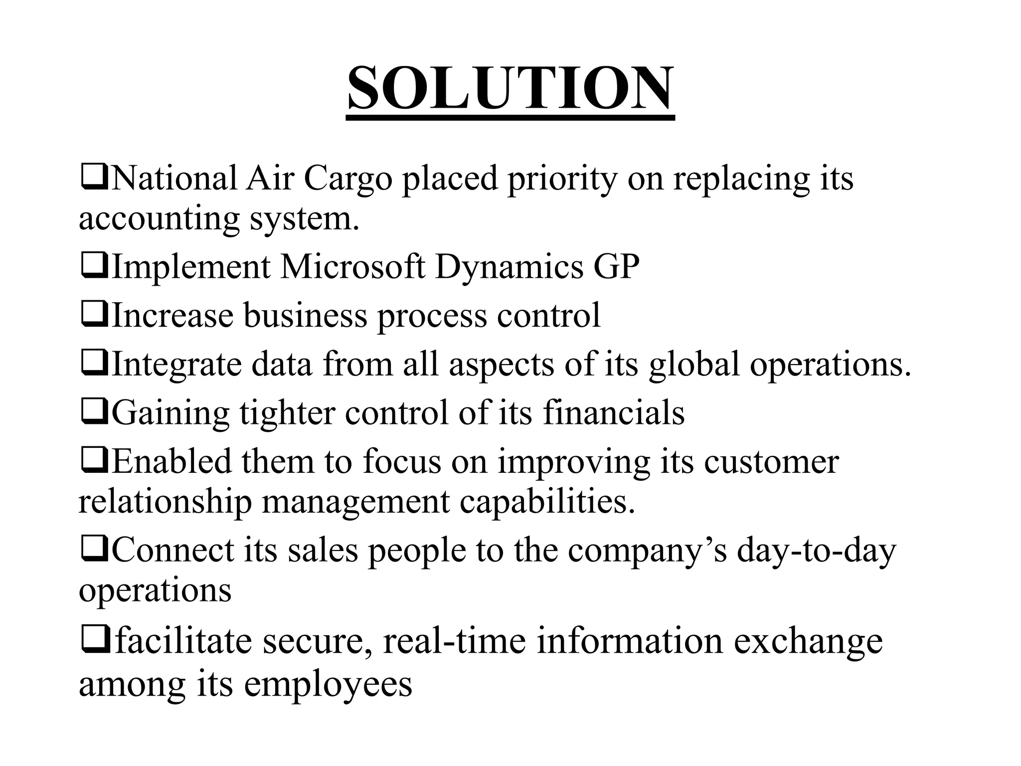 ERP IN AIR CARGO ( Case Study) | PPTX