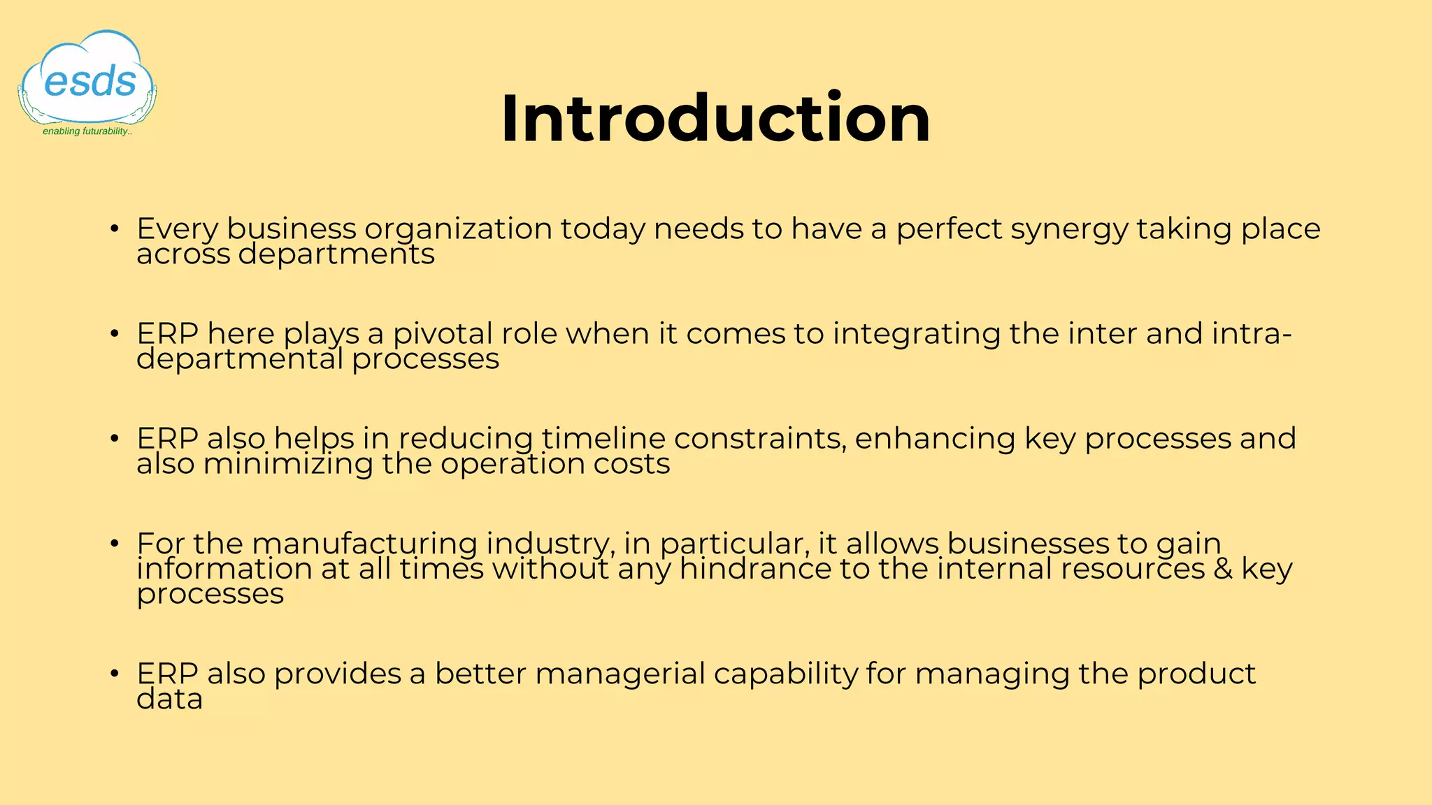 Need for ERP in Manufacturing Industries | PPT