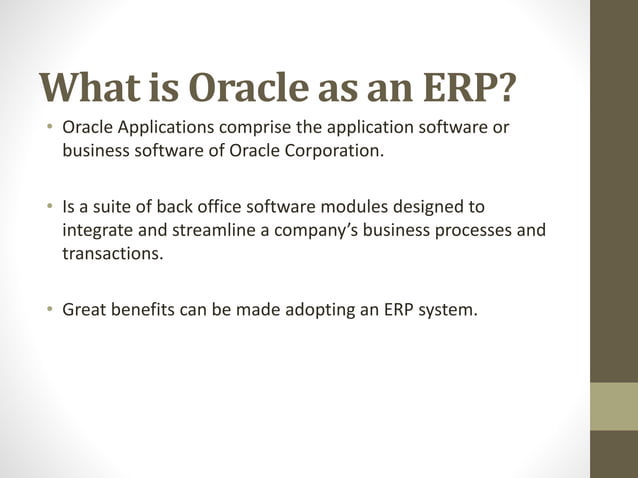 Oracle ERP Introduction | PPTX