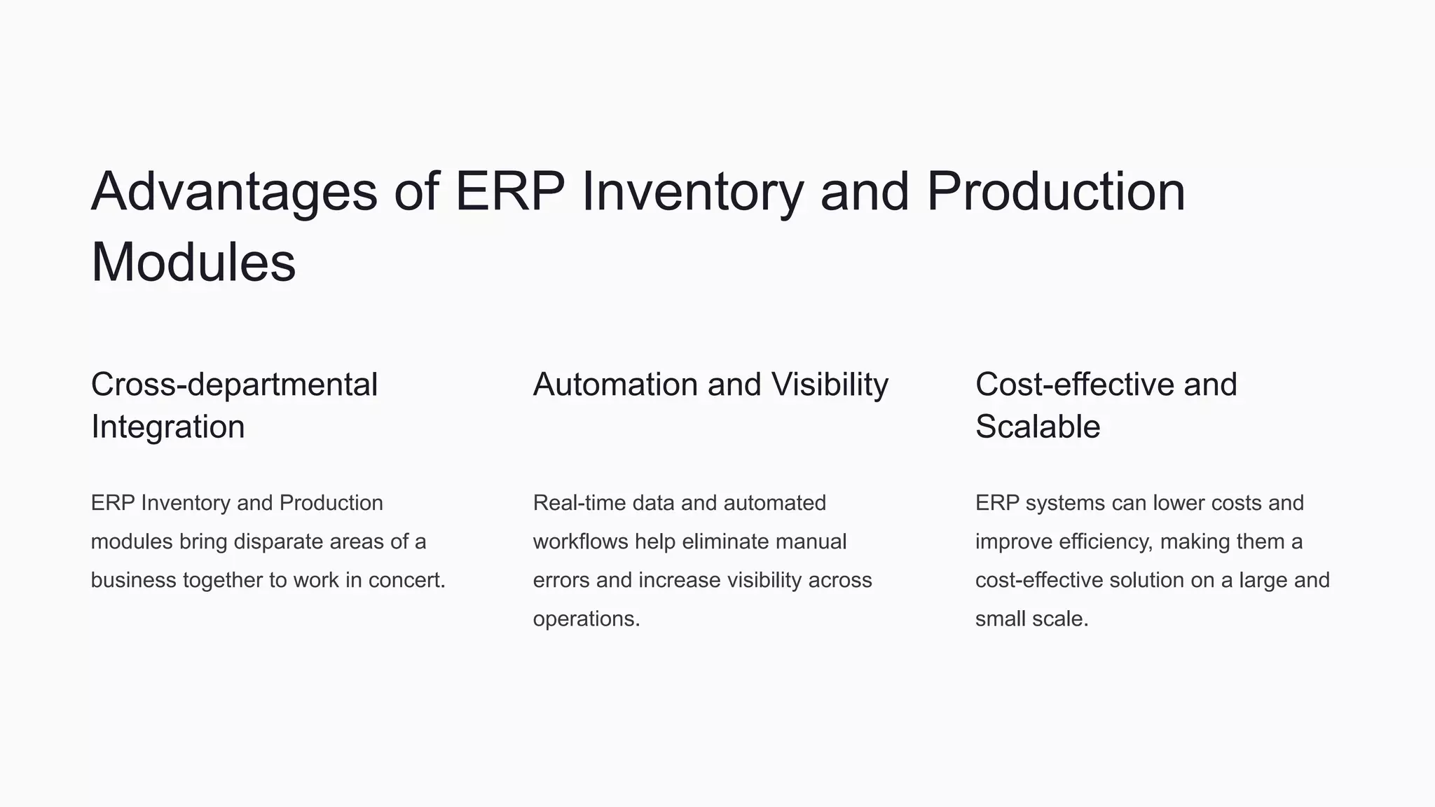 ERP Inventory and Production Modules | PDF