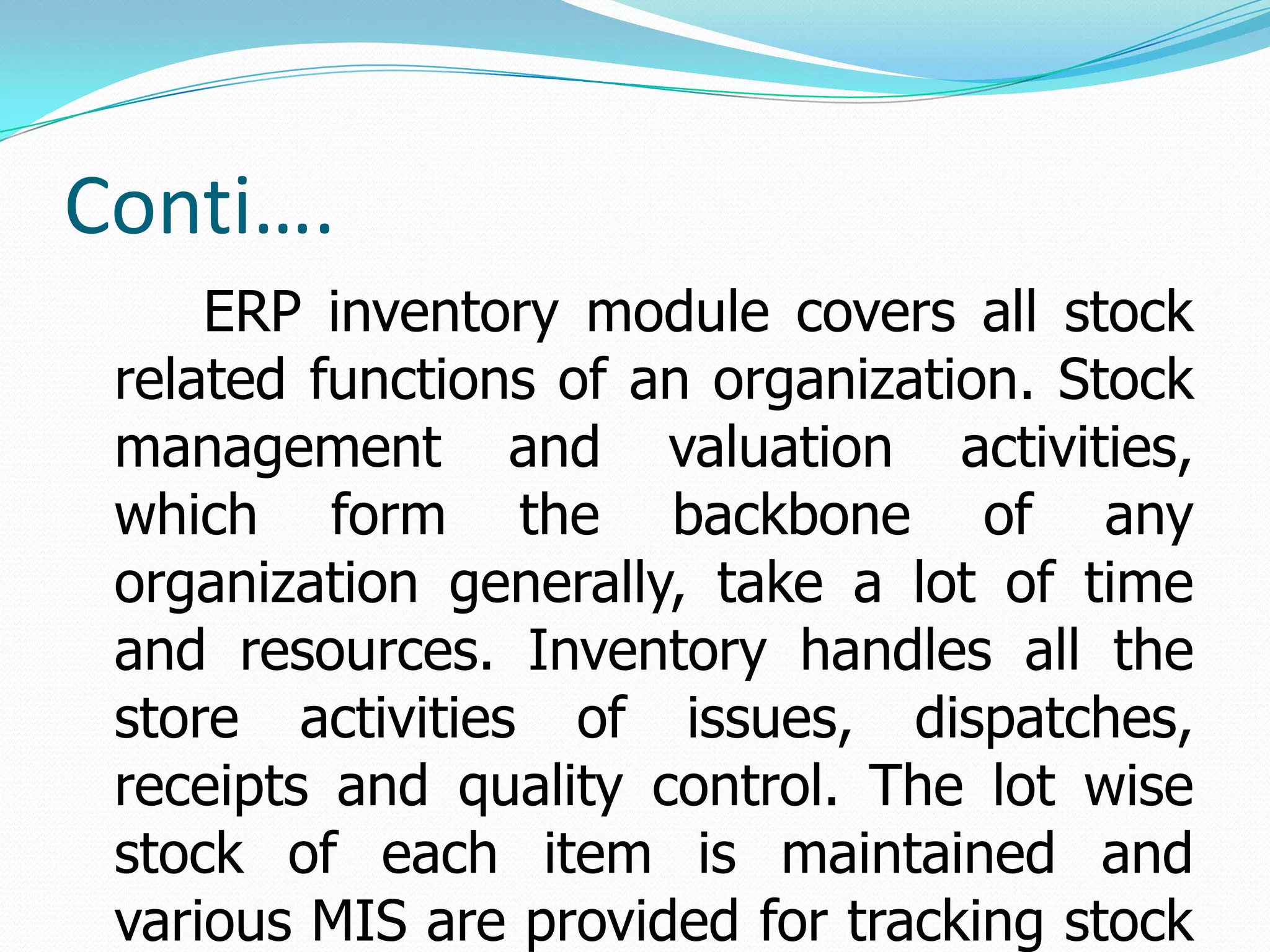 Erp & inventory control module | PPTX