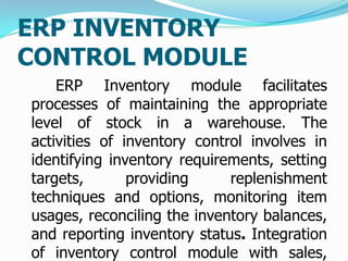 Erp & inventory control module | PPTX