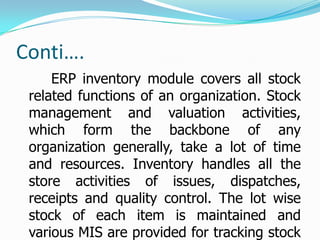 Erp & inventory control module | PPTX