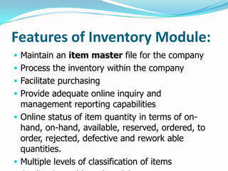 Erp & inventory control module | PPTX