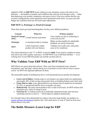 Validating Your ERP System with a Minimum Viable Product (MVP) Approach ...