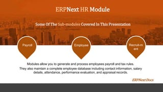 ERPnext HR Module | PPTX