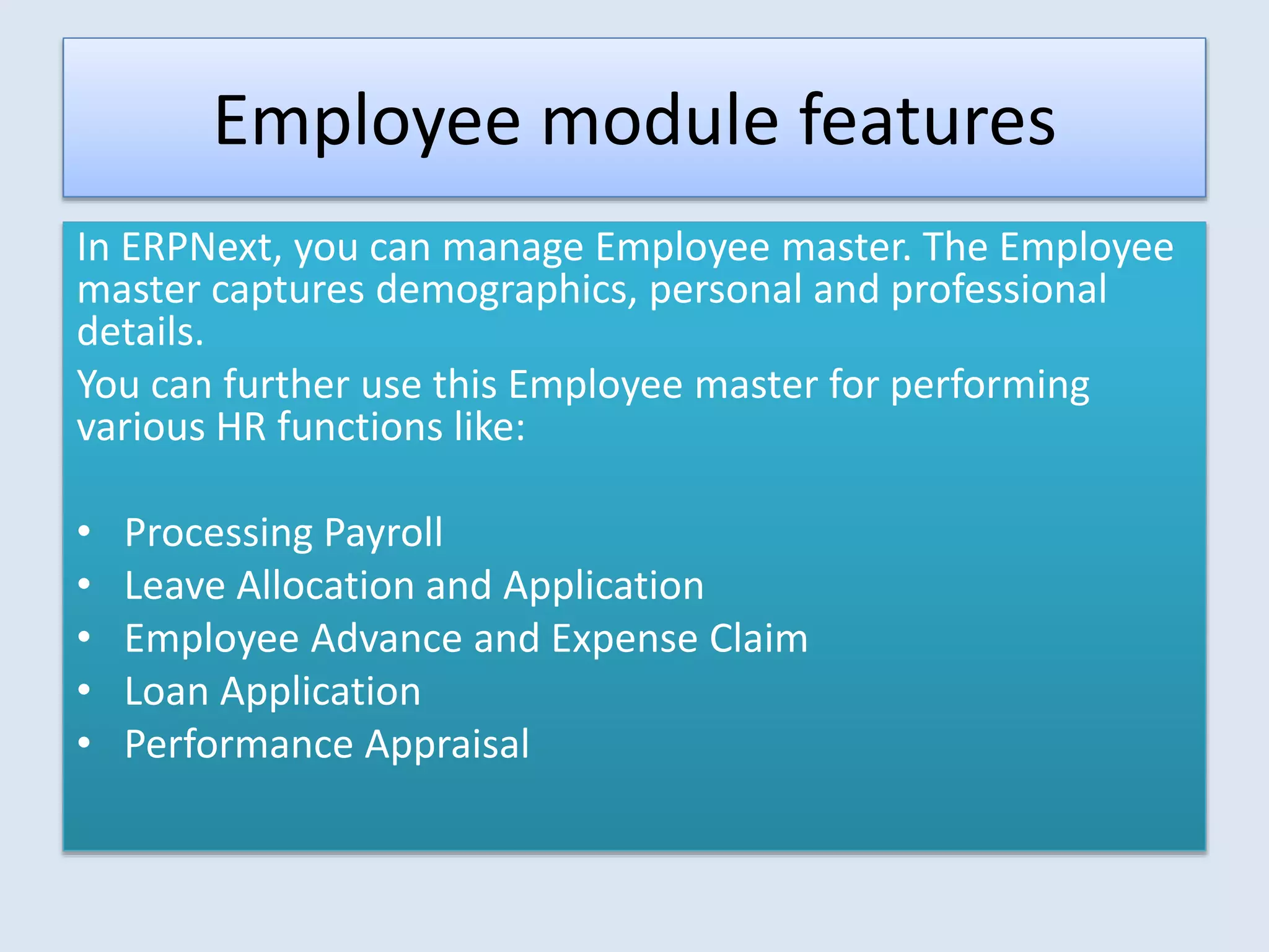 presentation about Erpnext HR system | PPT