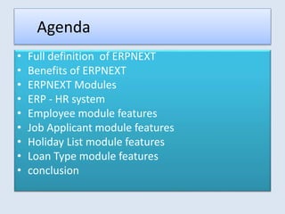 presentation about Erpnext HR system | PPT