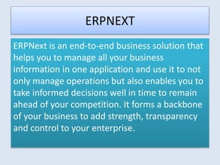 presentation about Erpnext HR system | PPT