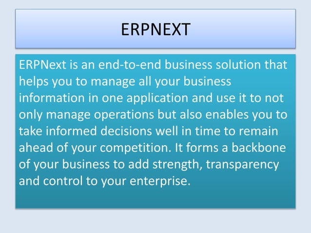 presentation about Erpnext HR system | PPT